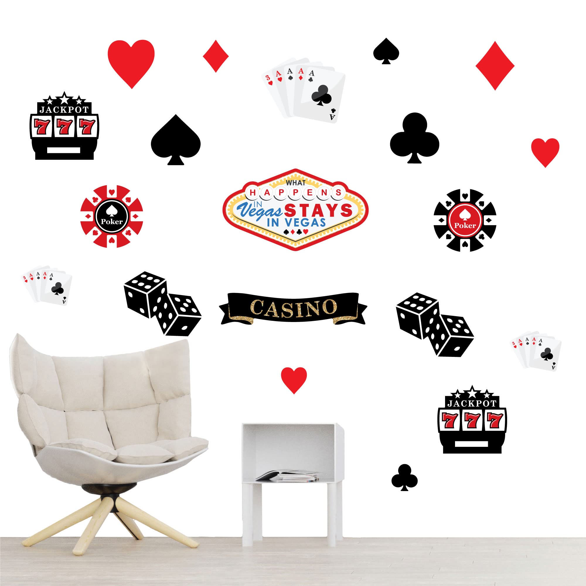 Amazon.com: Big Dot of Happiness Las Vegas - Peel and Stick Casino ...