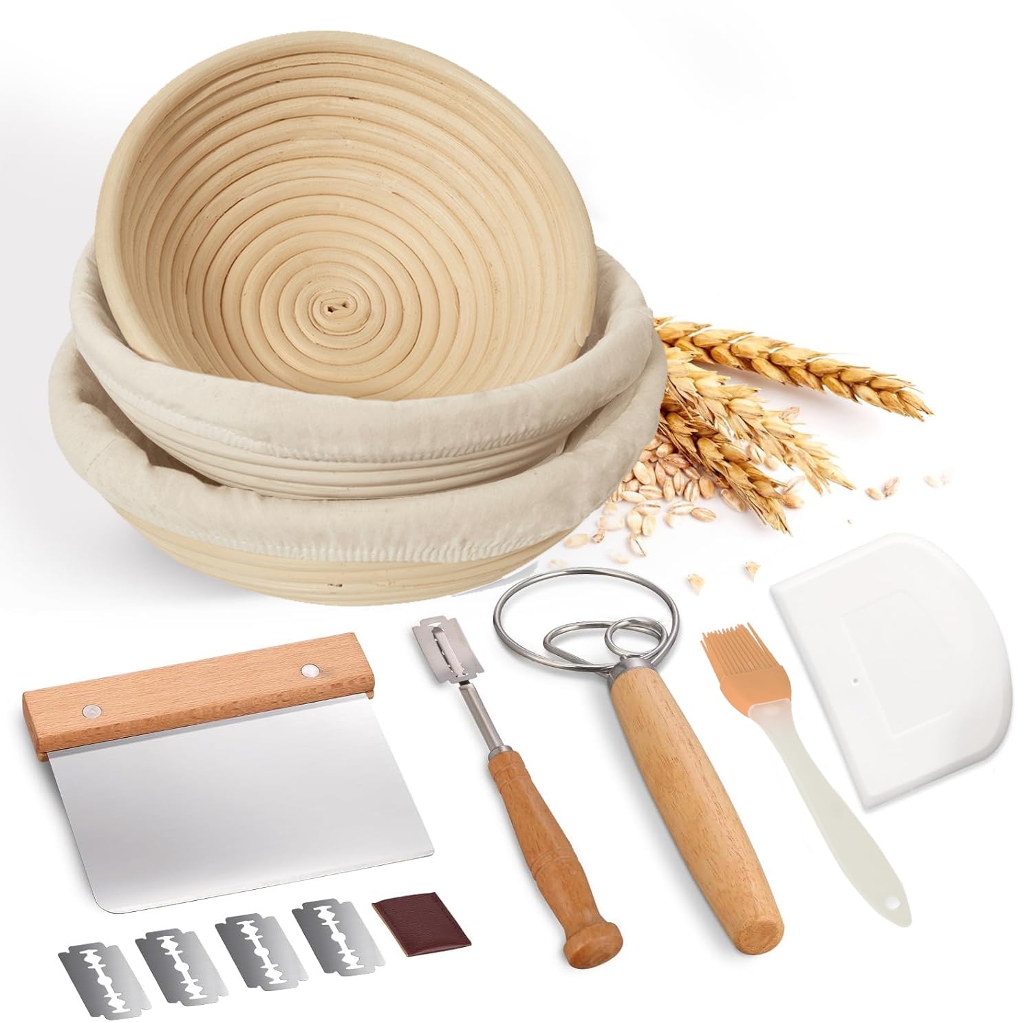 Amazon.com: KOLNAMDINH Banneton Bread Proofing Basket, Set 3 Size ...