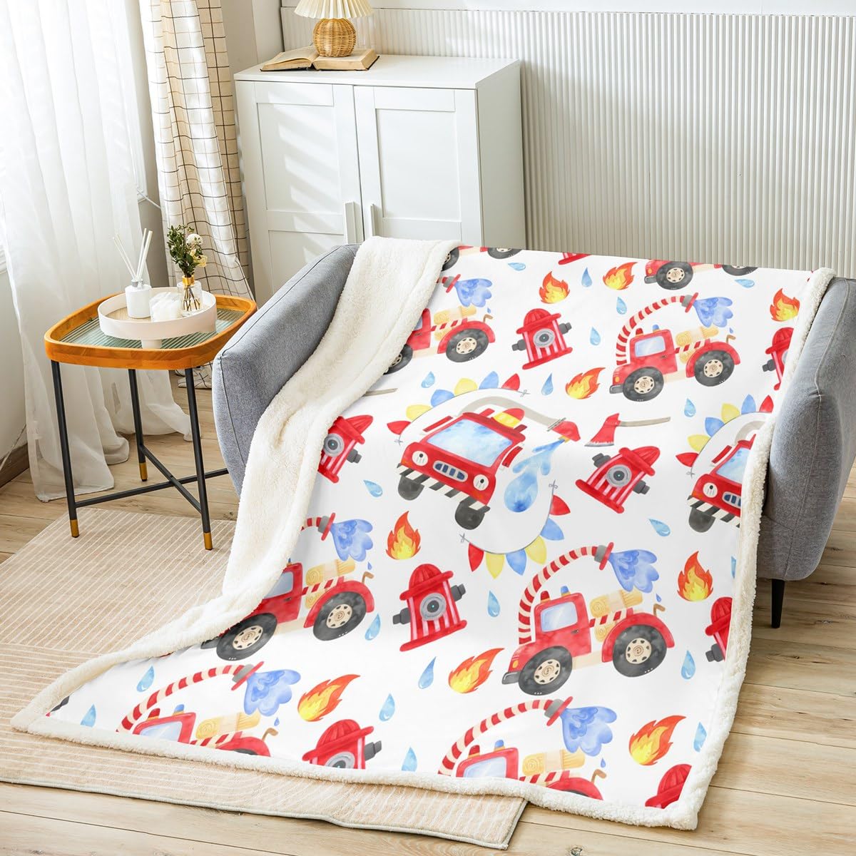 Weighted Blanket Kids Cartoon Car Sherpa Blanket Cartoon Car Fleece ...
