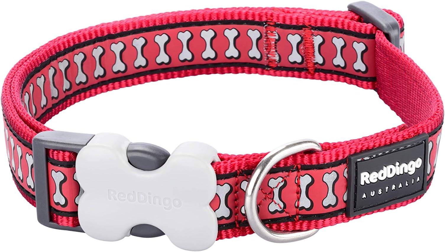 Amazon.com : Red Dingo Reflective Safety Dog Collar, Size Small, Dark ...