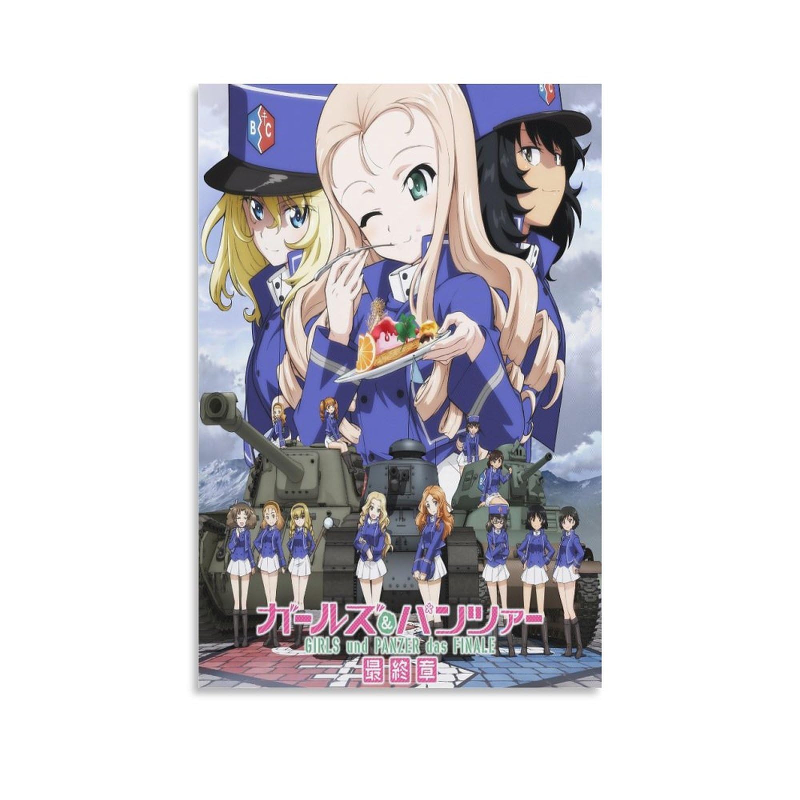 Amazon.com: Canvas Paintings Wall Art Girls Und Panzer Tv Anime Posters ...