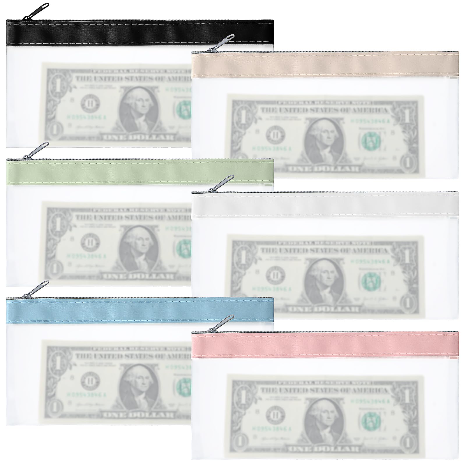 Amazon.com: 6 Pcs Clear Money Bags With Zipper, 8.2 X 4.1 Inch Cash ...