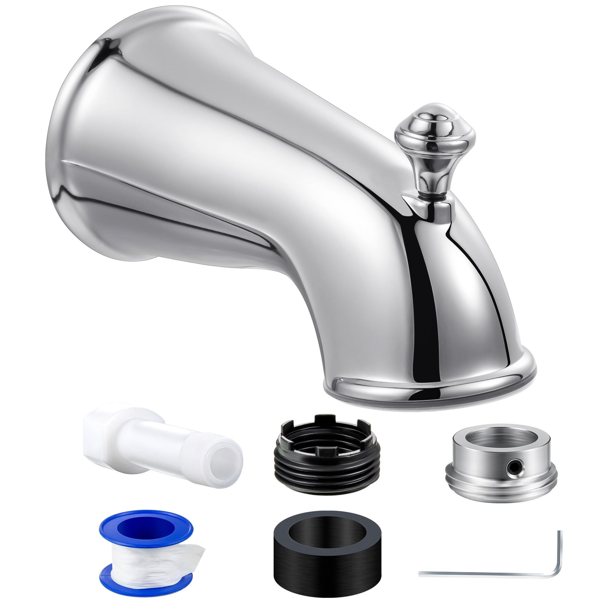 Dreyoo Tub Spout with Diverter, Tub Spout (Universal Fits 1/2" Copper ...