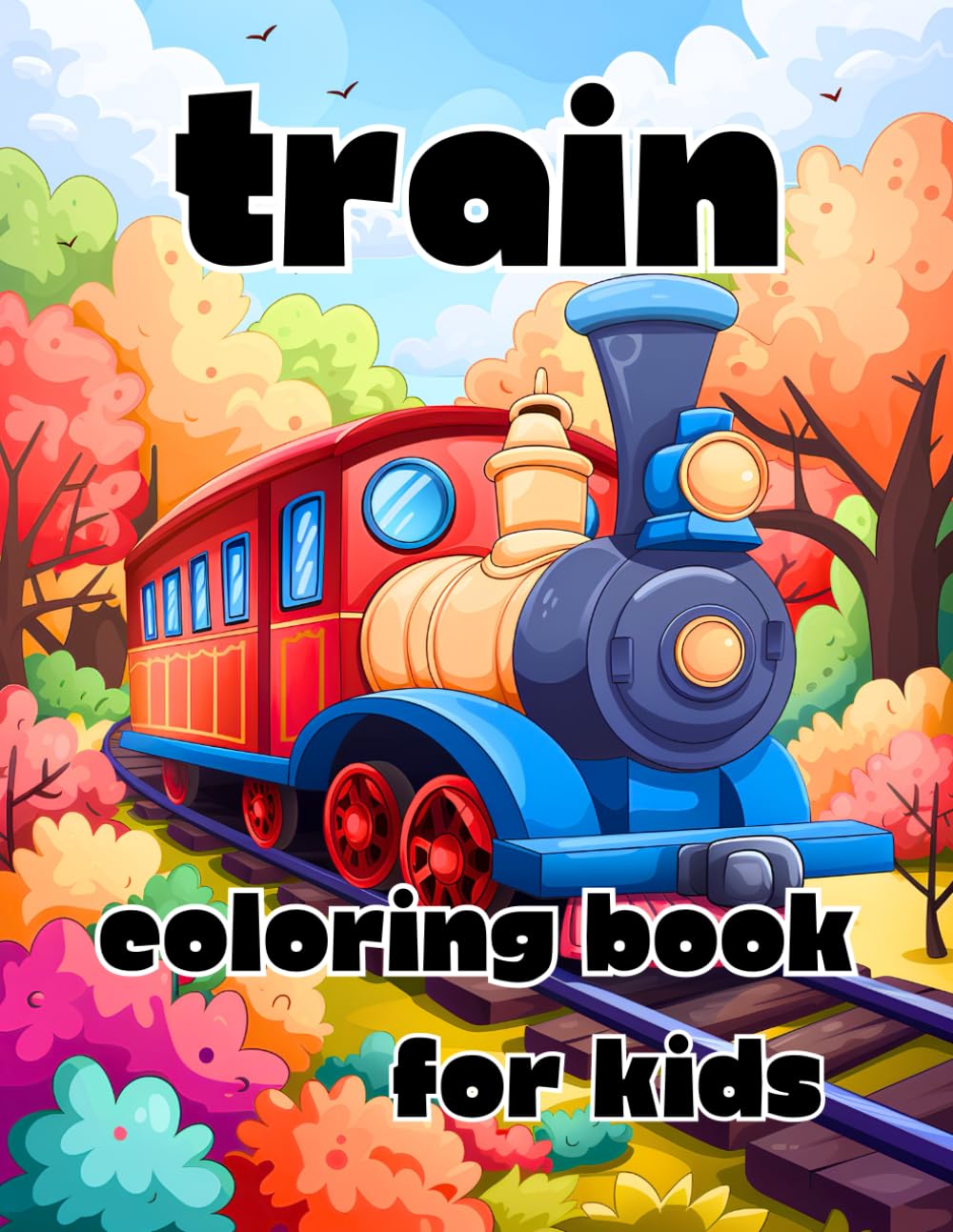 Toddlers Trains Coloring Book: 44 Coloring Pages of Cute, Funny and Toy ...