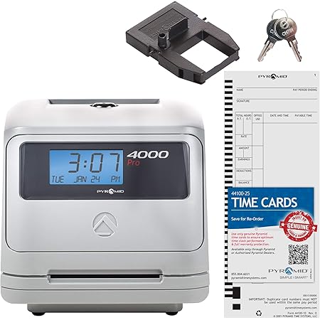 Amazon.com : Pyramid Time Systems, Model 5000 Auto Totaling Time Clock ...