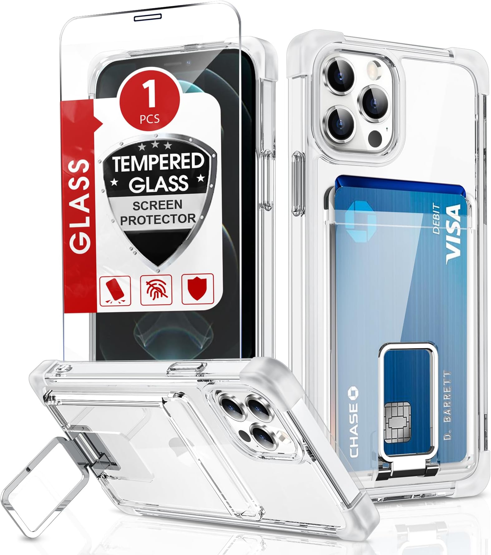 Amazon.com: LeYi for iPhone-12-Case: iPhone 12/12 Pro Case with Card ...