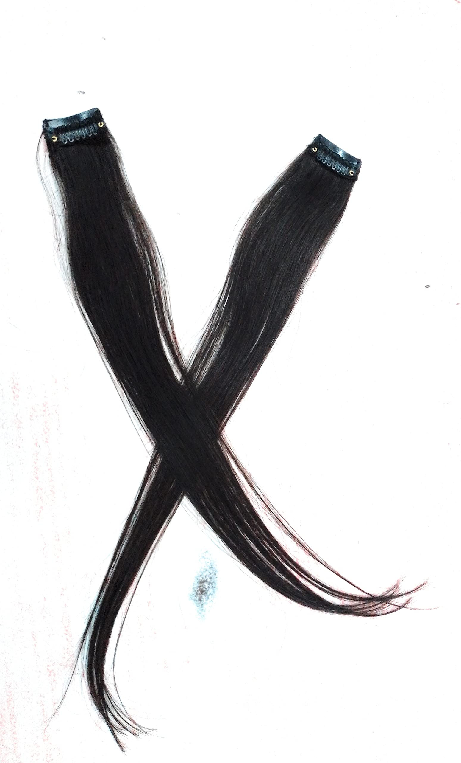 Single clip human hair extensions side bang for women and girls for to ...