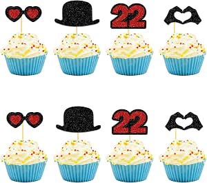 Amazon.com: 24Pcs I'm Feeling 22 Cupcake Toppers，Music Theme Singer ...