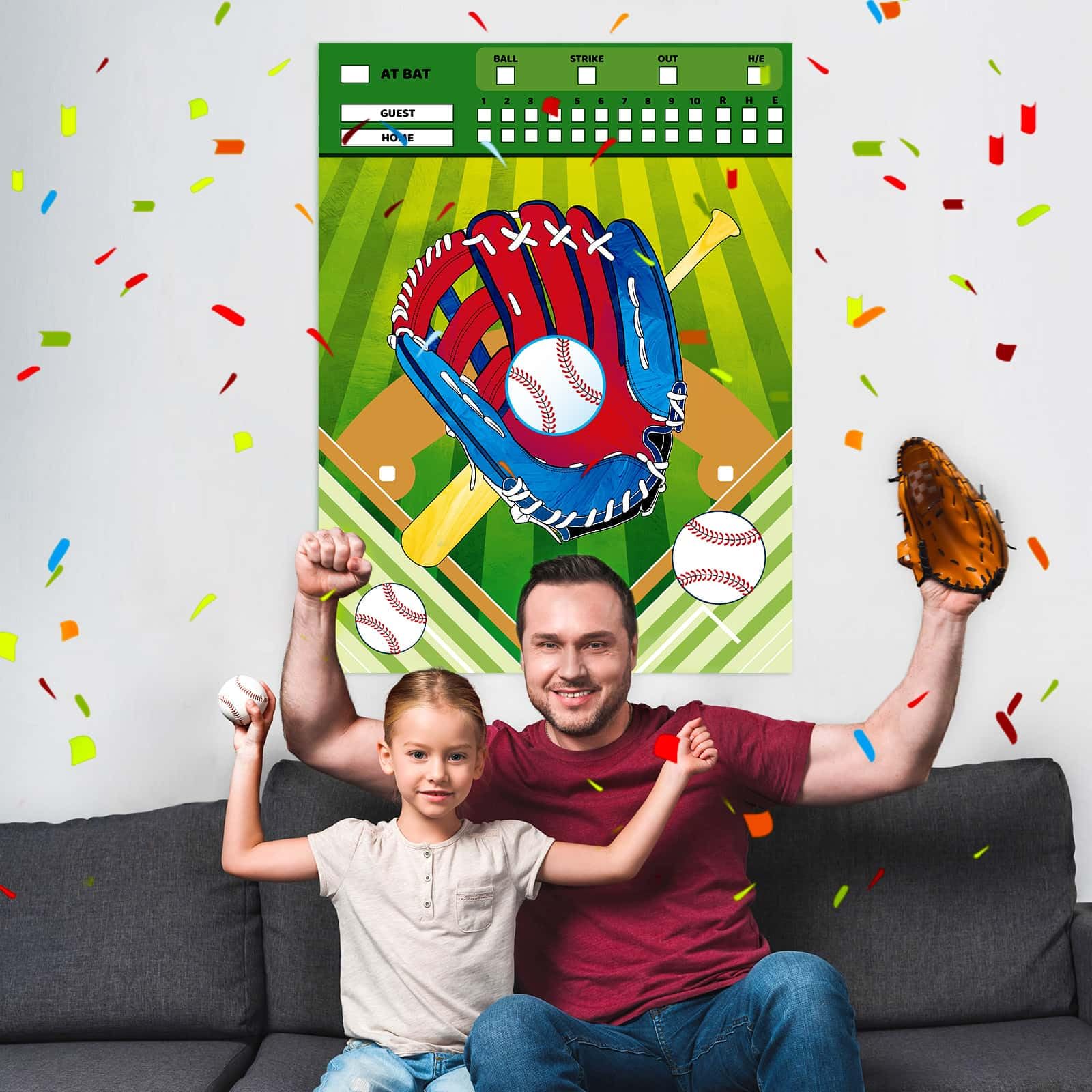 Snapklik.com : Baseball Party Games - Pin The Baseball On The Glove ...