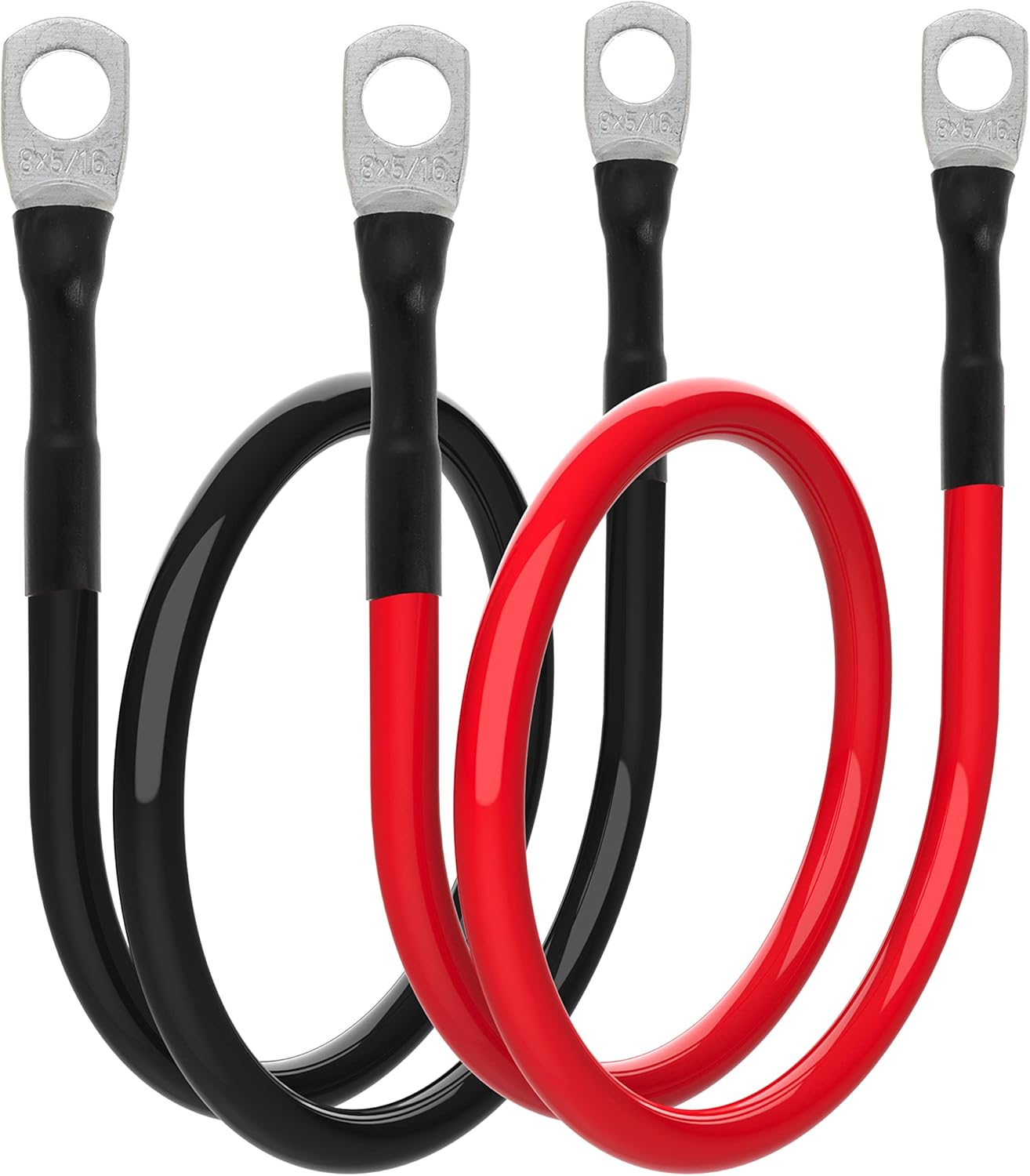Amazon.com: 8 AWG Battery Cable 8 Gauge Power Inverter Cables with 5/16 Inch Lugs Both Ends for ...