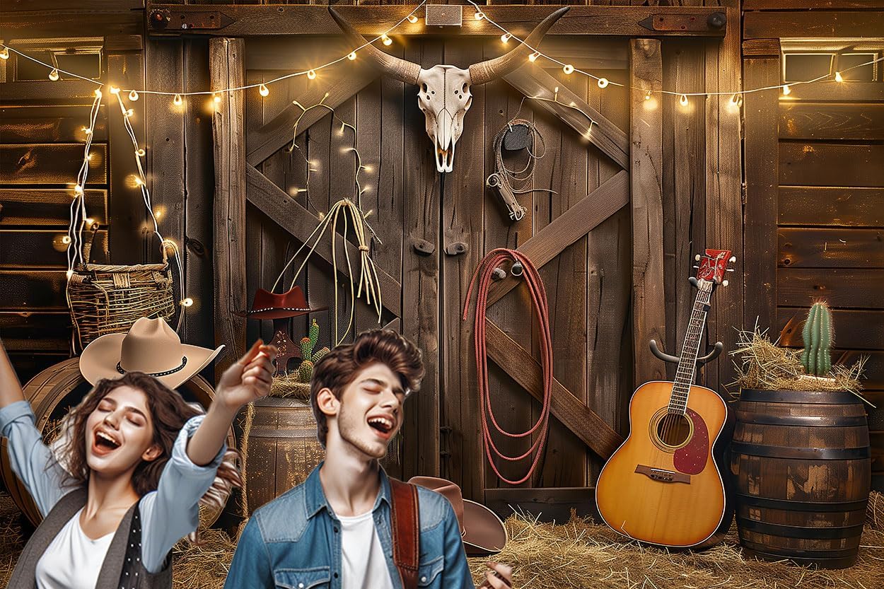 Amazon.com : Western Cowboy Backdrop, Wild West Theme Party Background ...