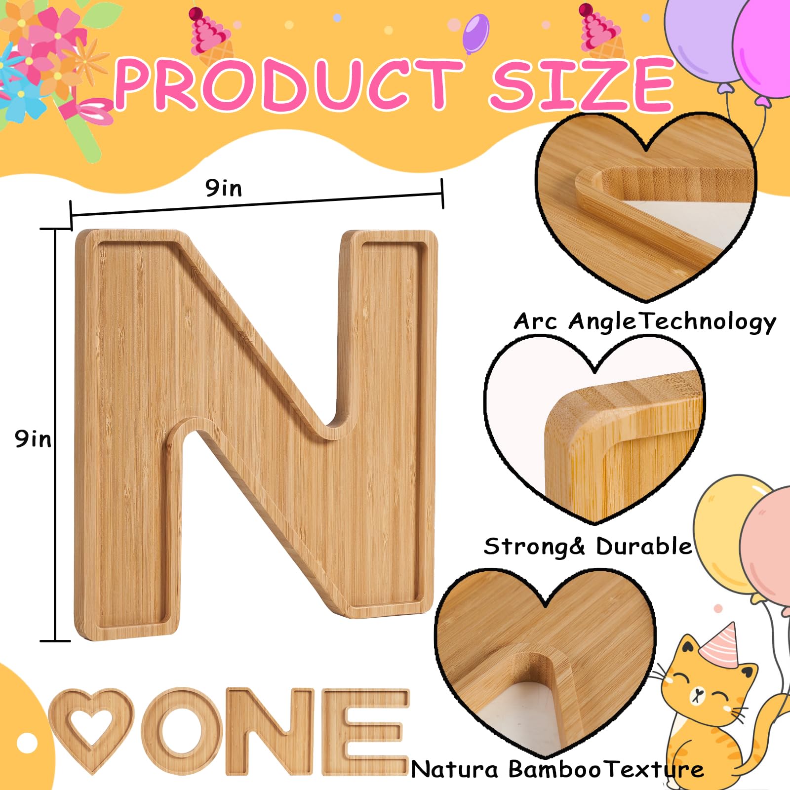 Snapklik.com : 4Pcs Wooden One Letters Charcuterie Board, Fillable Tray ...