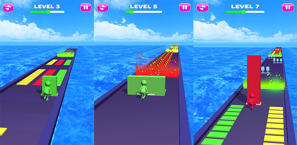 Make Giant shortcut stack tower rush colors & run over multi color ...