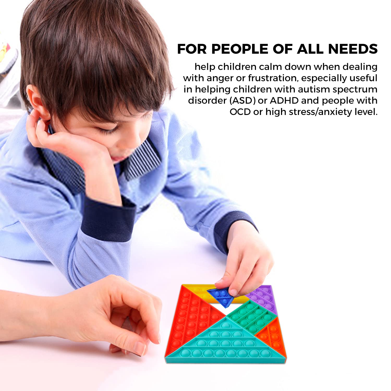 CARESWAY Big Pop It Fidget Toys Pack for Boys and Girls - 7 Piece ...