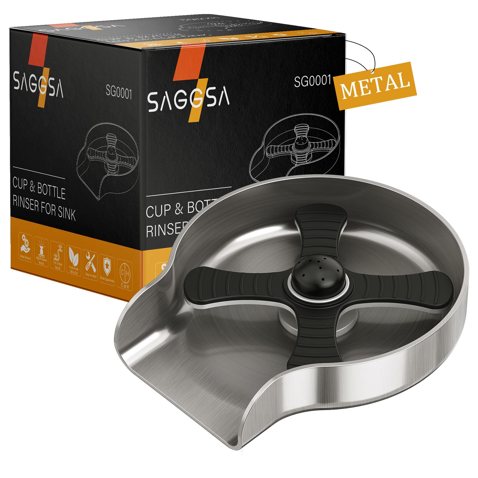 Glass Rinser for Kitchen Sinks, 10 Holes Faucet Bottle Washer, Cup ...