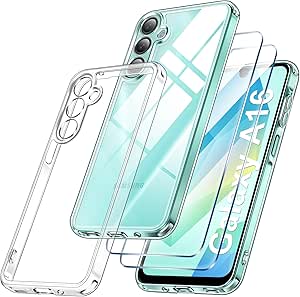 Qasyfanc Camera Cover Case Compatible with Samsung Galaxy A16 5G/4G with 2 Pack Tempered Glass ...