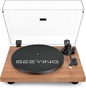 Amazon.com: SeeYing Turntable Vinyl Record Player Support Bluetooth ...
