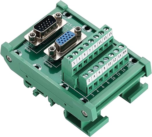 Amazon.com: Jienk VGA DB15 3Row Male/Female D-SUB Din Rail Mount ...