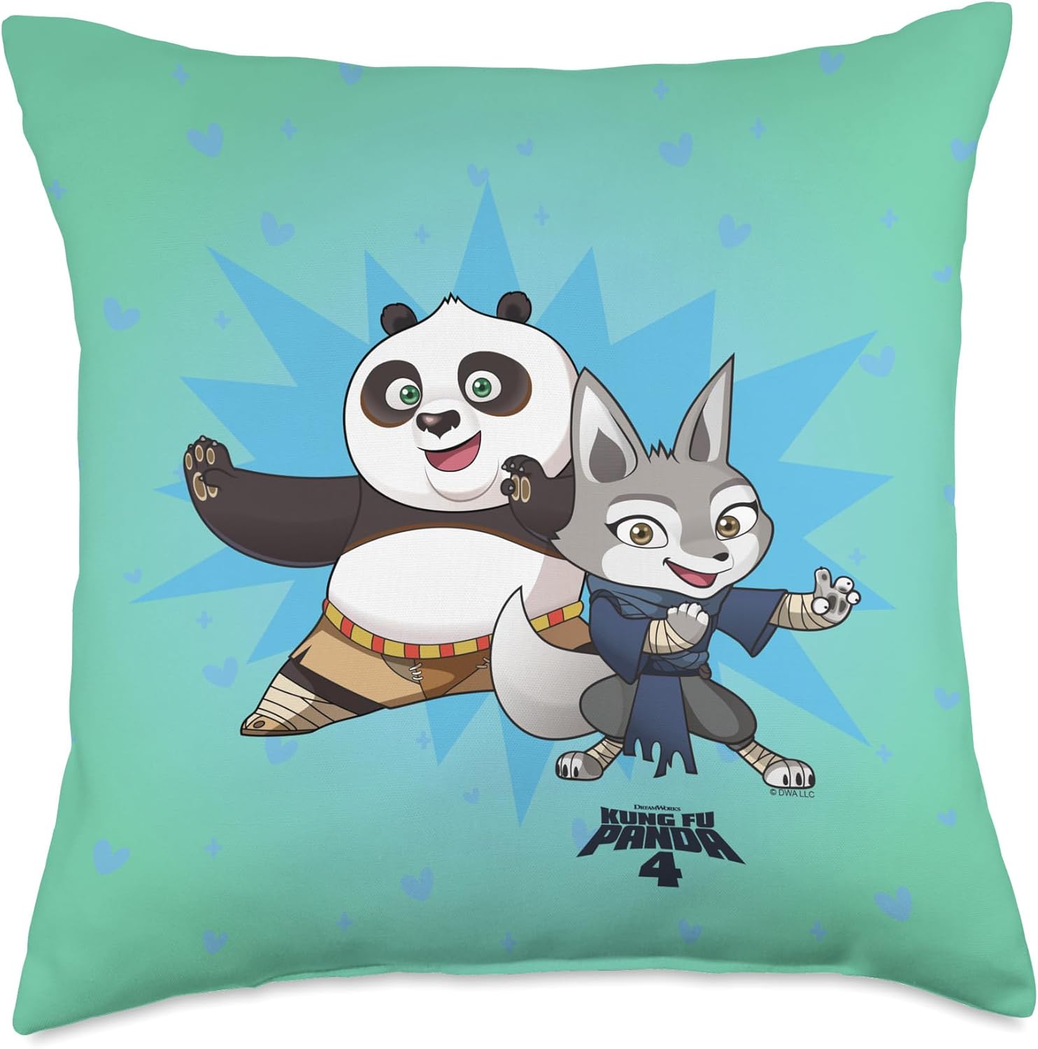 Amazon.com: DreamWorks Kung Fu Panda 4 Kawaii Po & Zhen Throw Pillow ...