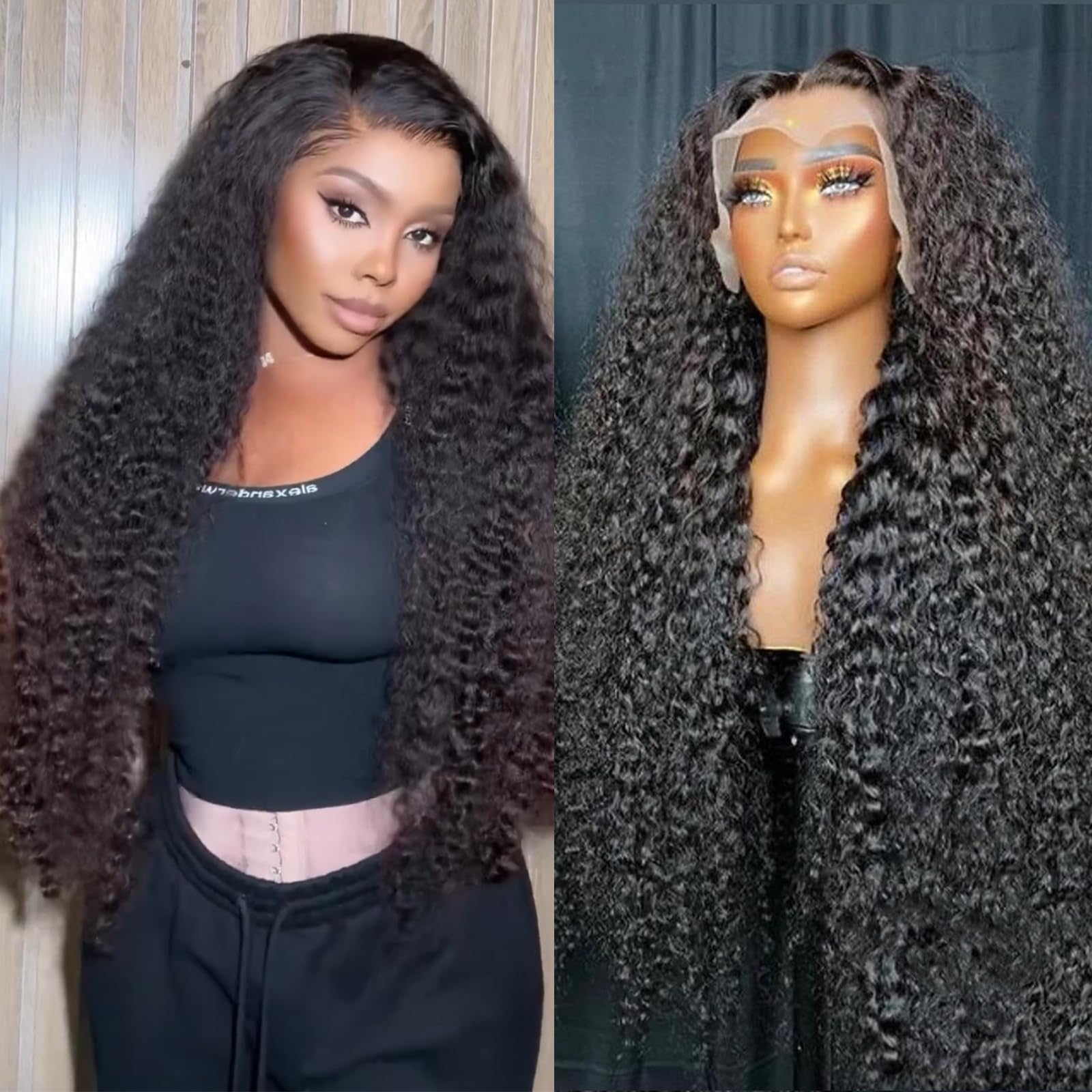 Amazon.com : Keshon 13x5 Deep Wave Lace Front Wigs Human Hair 200% ...