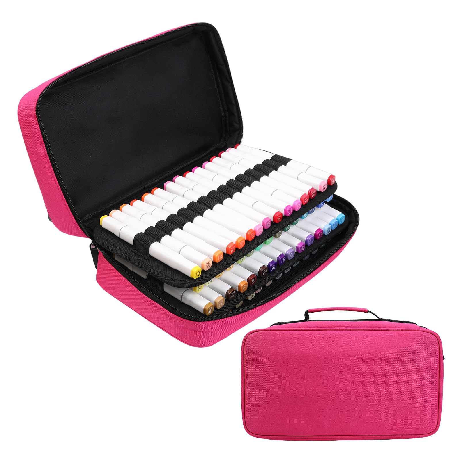 Amazon.com: BOMKEE 60 Slots Marker Organizer Case, Large Marker Case ...