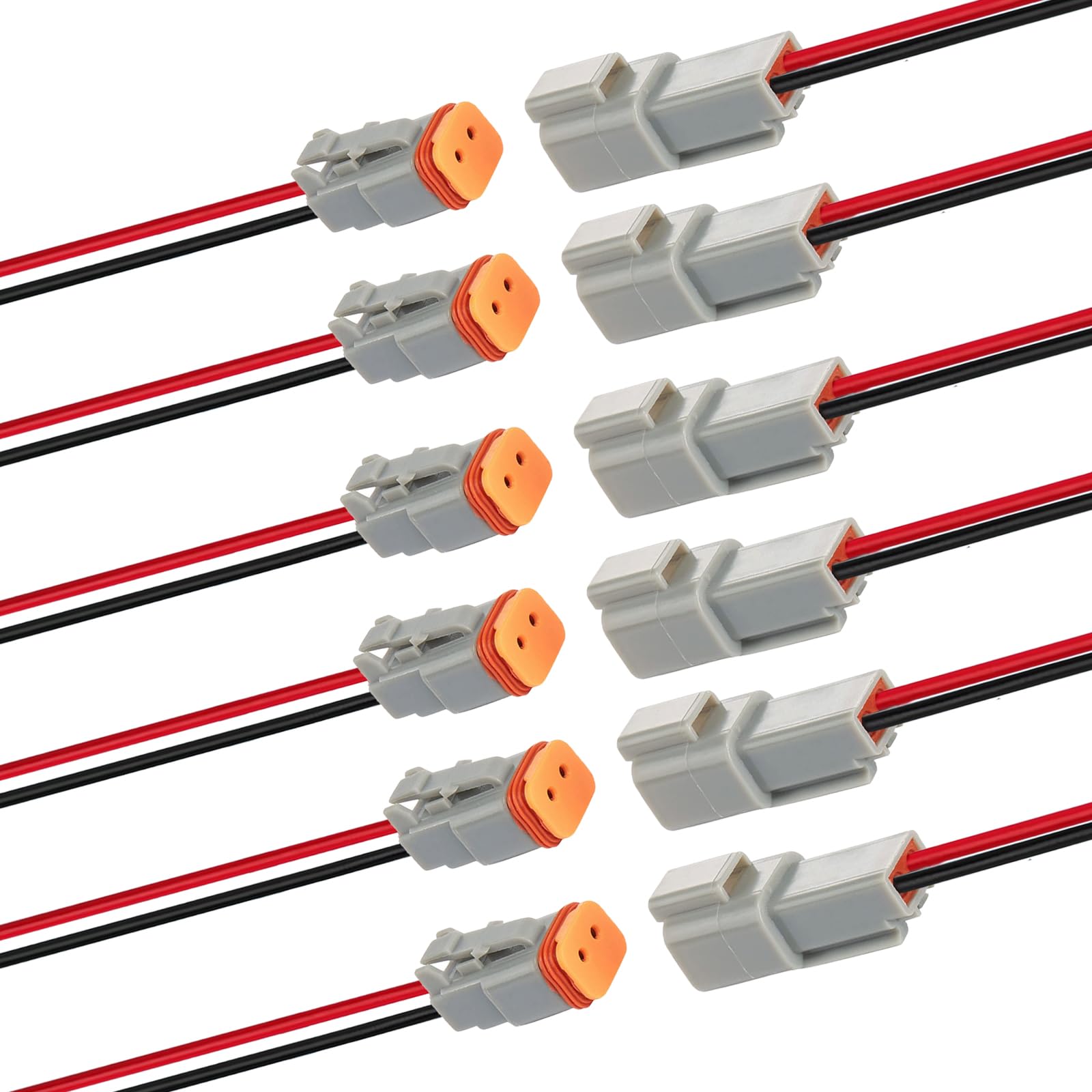 Snapklik.com : HYAT 2 Pin DT Connector 14 AWG Waterproof Automotive ...