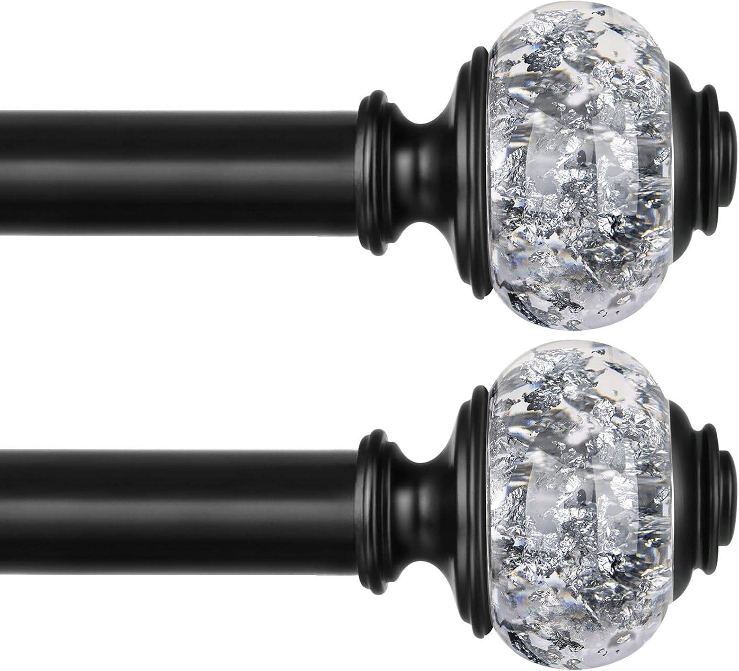 Amazon.com: 2 Pack Black Curtain Rods, 1 Inch Telescoping Drapery Rod ...