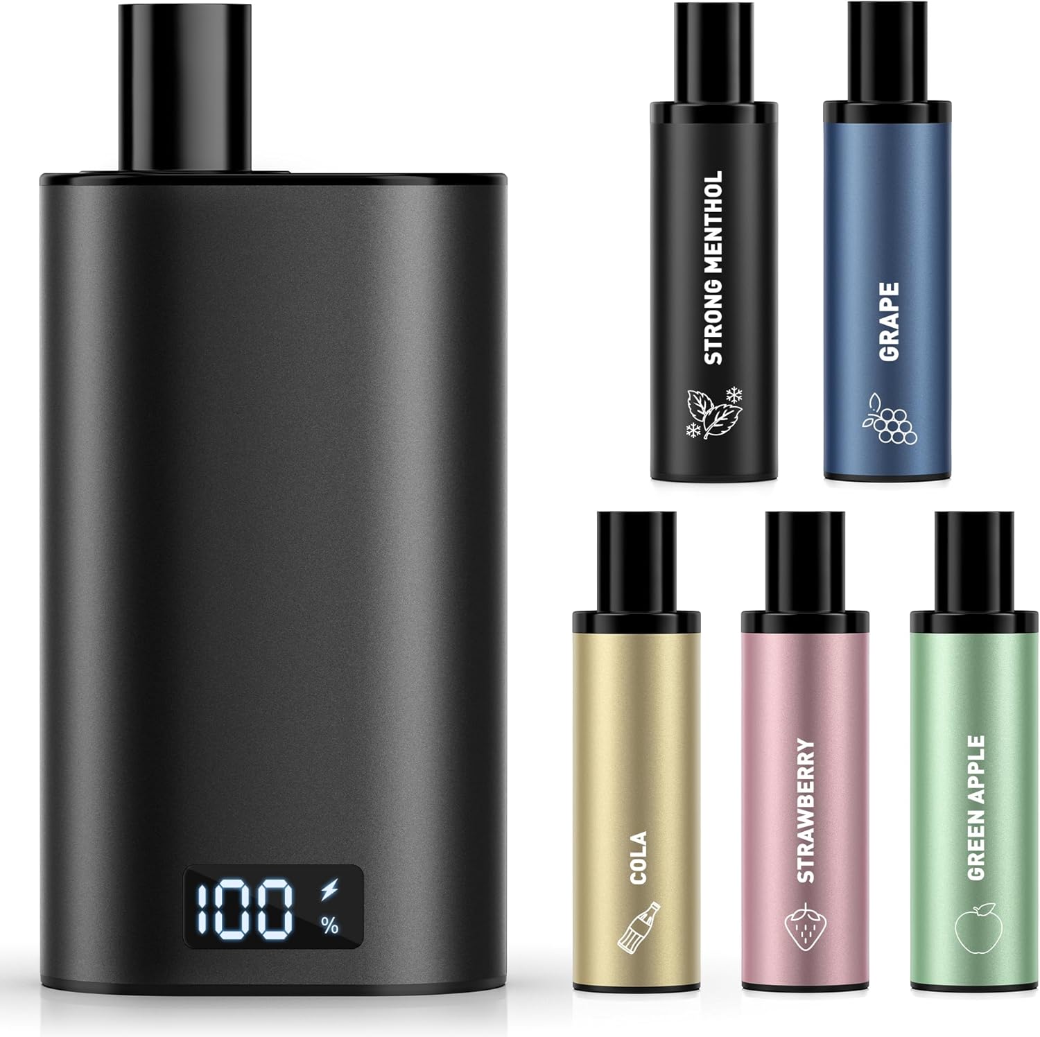 Amazon | DBL 電子タバコ べイプ ポッド交換式 フレーバー5種付き 25000回吸引可能 LEDディスプレイ搭載 爆煙 使い捨てカートリッジ 充電可能 持ち運び シーシャvape ...