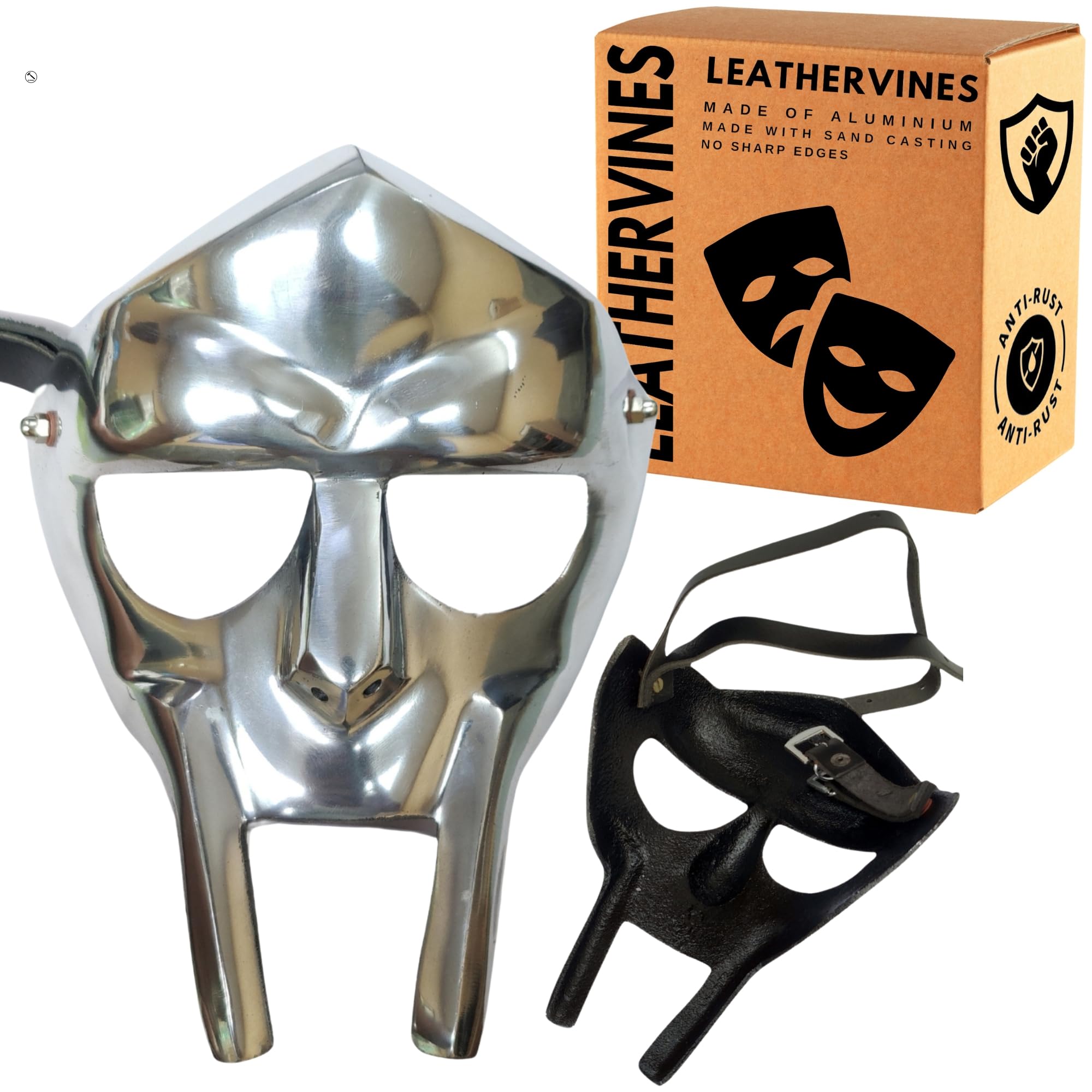 Amazon.com: LEATHERVINES MF DOom Guy Costume Halloween Mask Roman ...