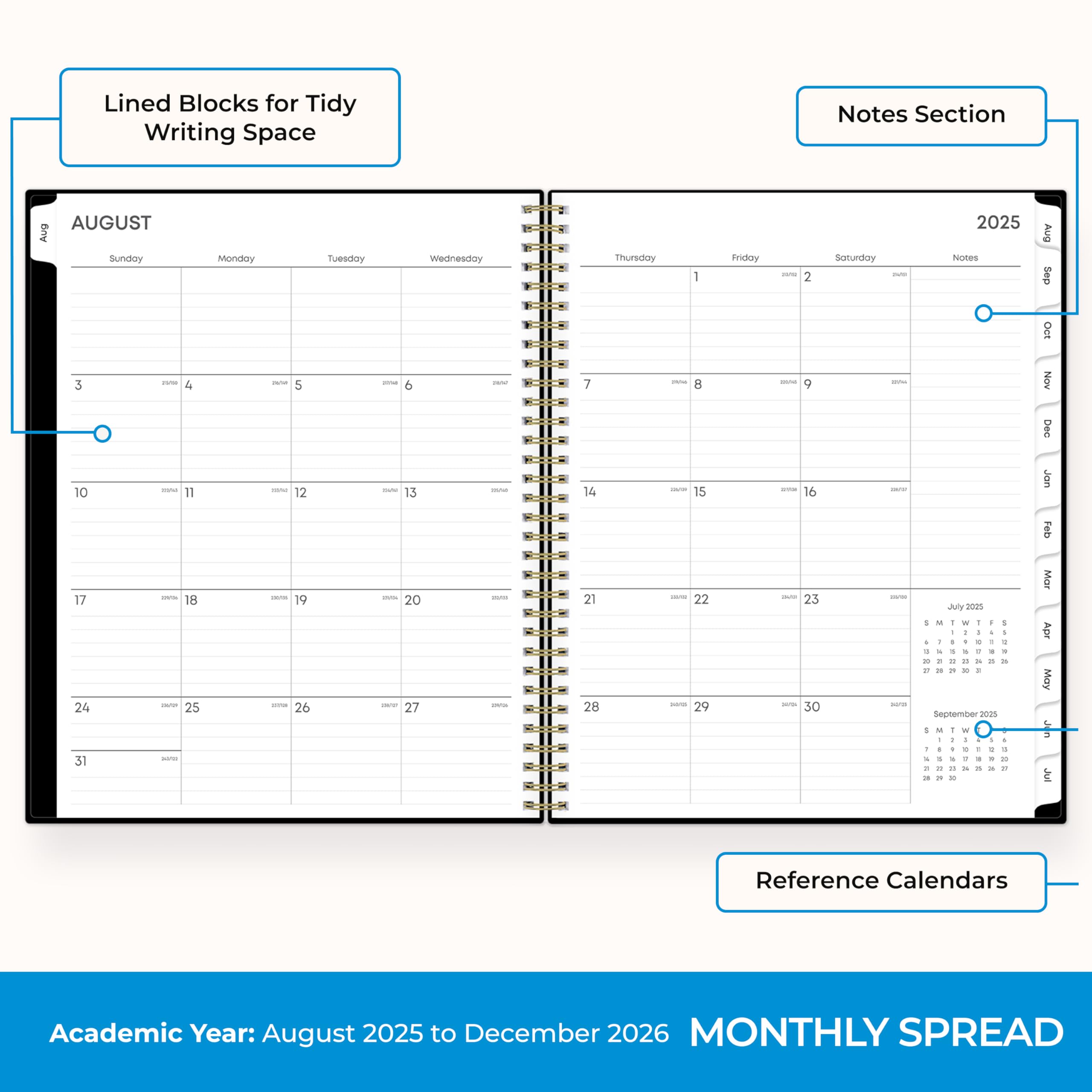 Snapklik.com : Blue Sky 17 Month Weekly And Monthly Academic Year ...