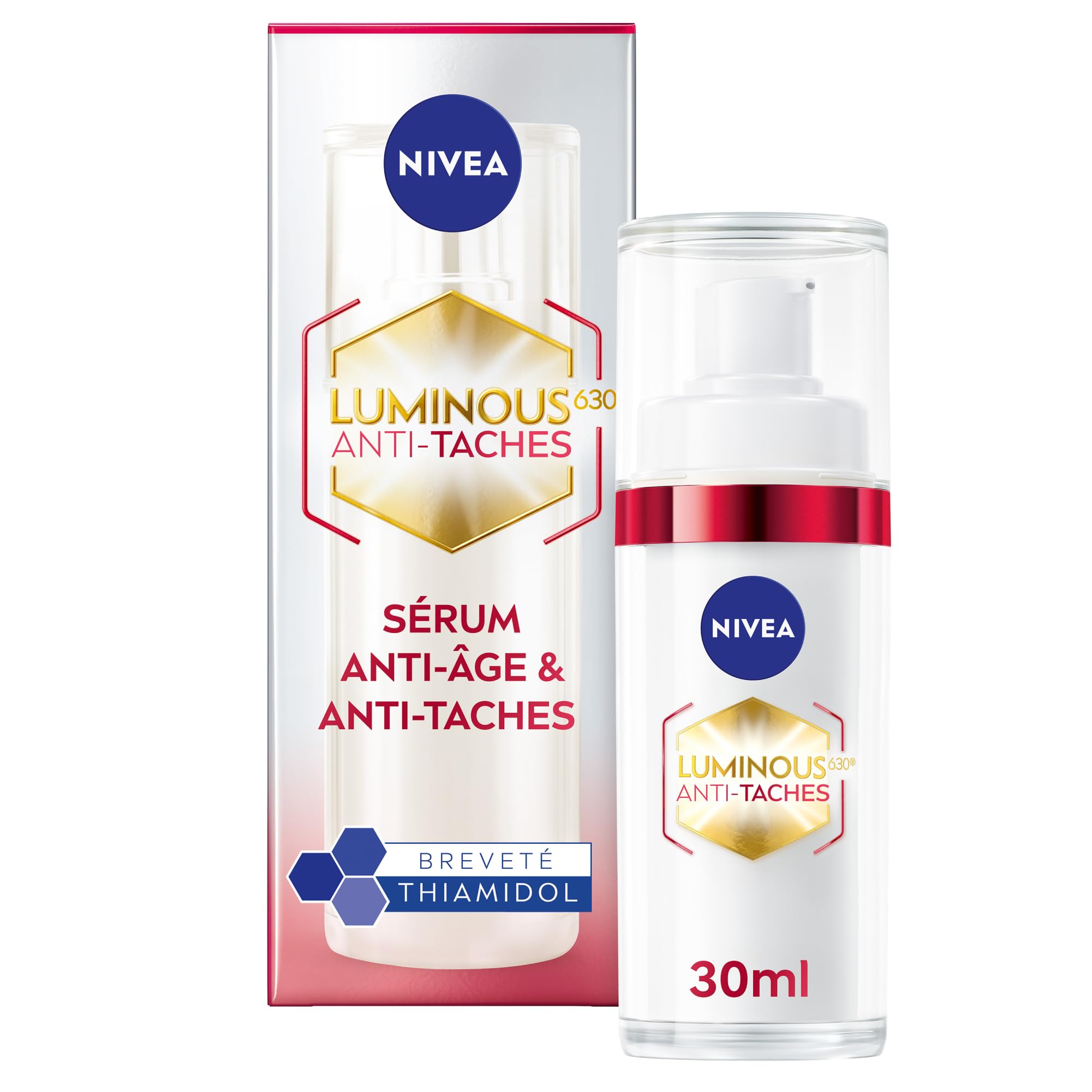 NIVEA Luminous 630 Sérum Anti-Âge & Anti Taches (1 x 30 ml), Sérum ...