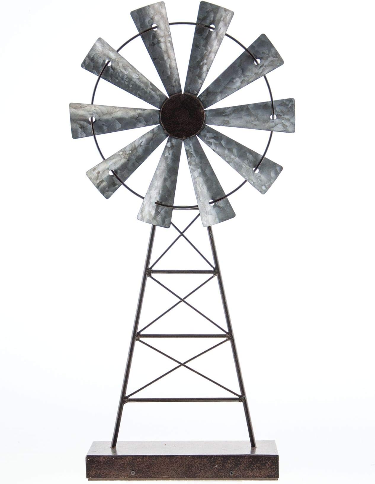 Amazon.com: CWI Gifts Simple Windmill Table Sitter - 19 Inch Galvanized ...