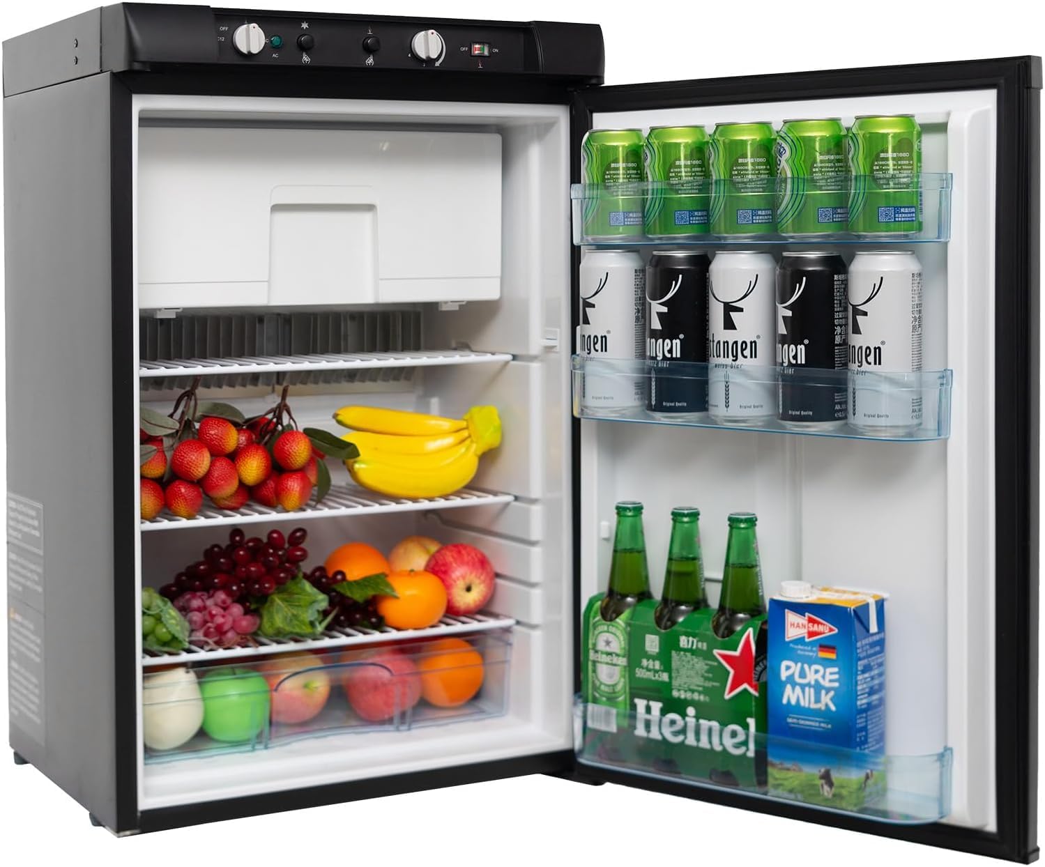 Techomey Propane Refrigerator Freezer 3.5 Cu.Ft, Quiet 3 Way RV Fridge ...