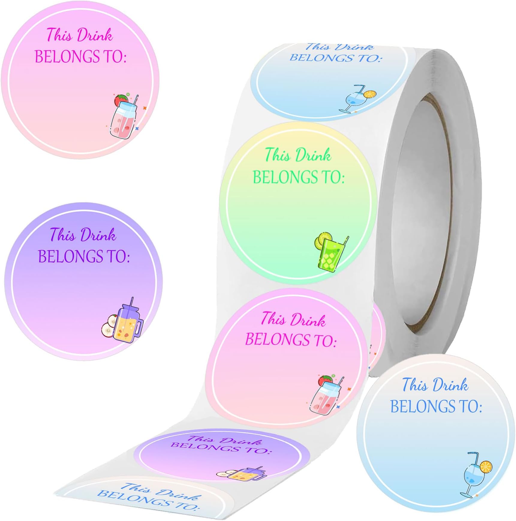 Amazon.com: Drink Markers This Drink Belongs to Stickers, 2 inch Round ...