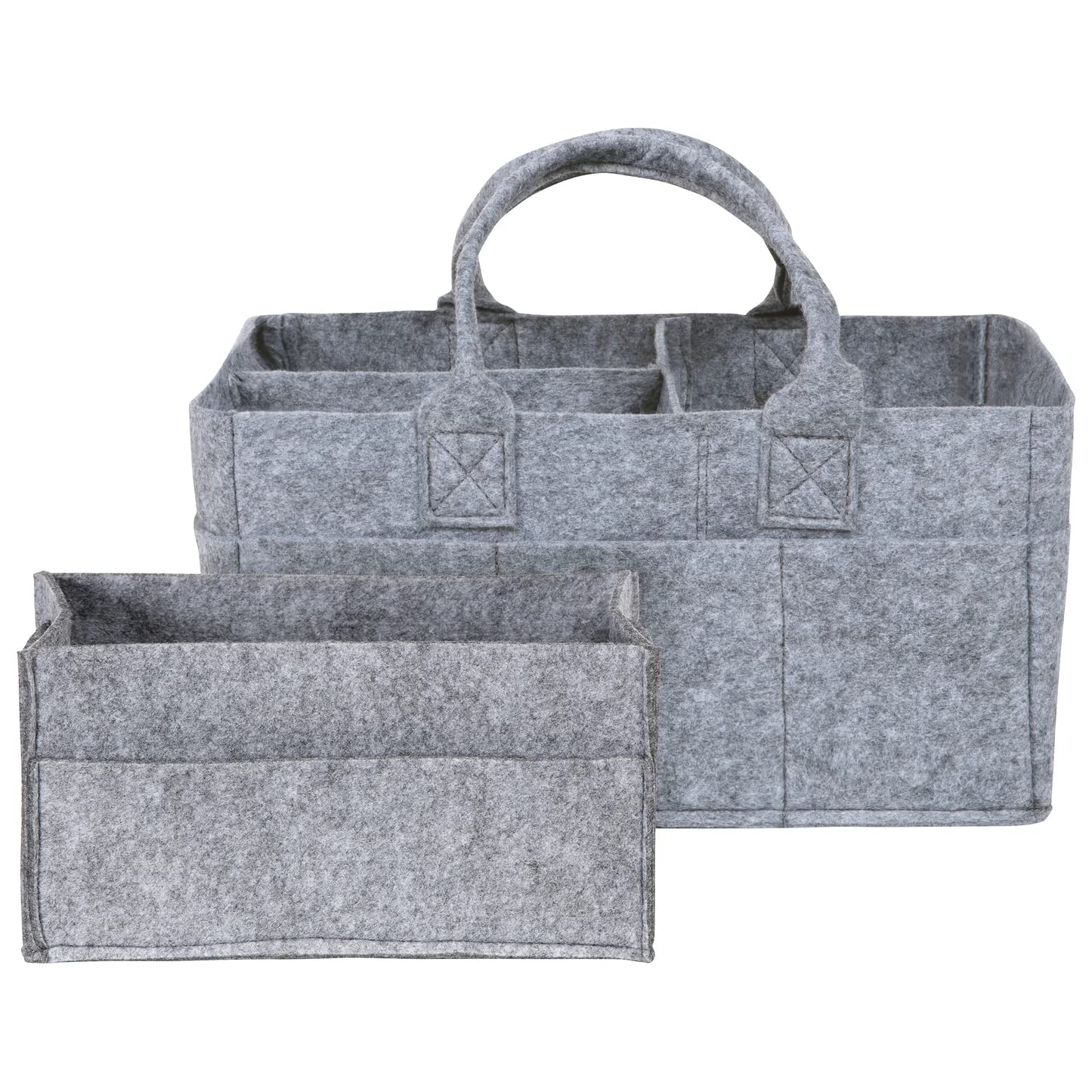 Snapklik.com : Sammy & Lou Light Gray 2-Pack Felt Diaper Caddy Set