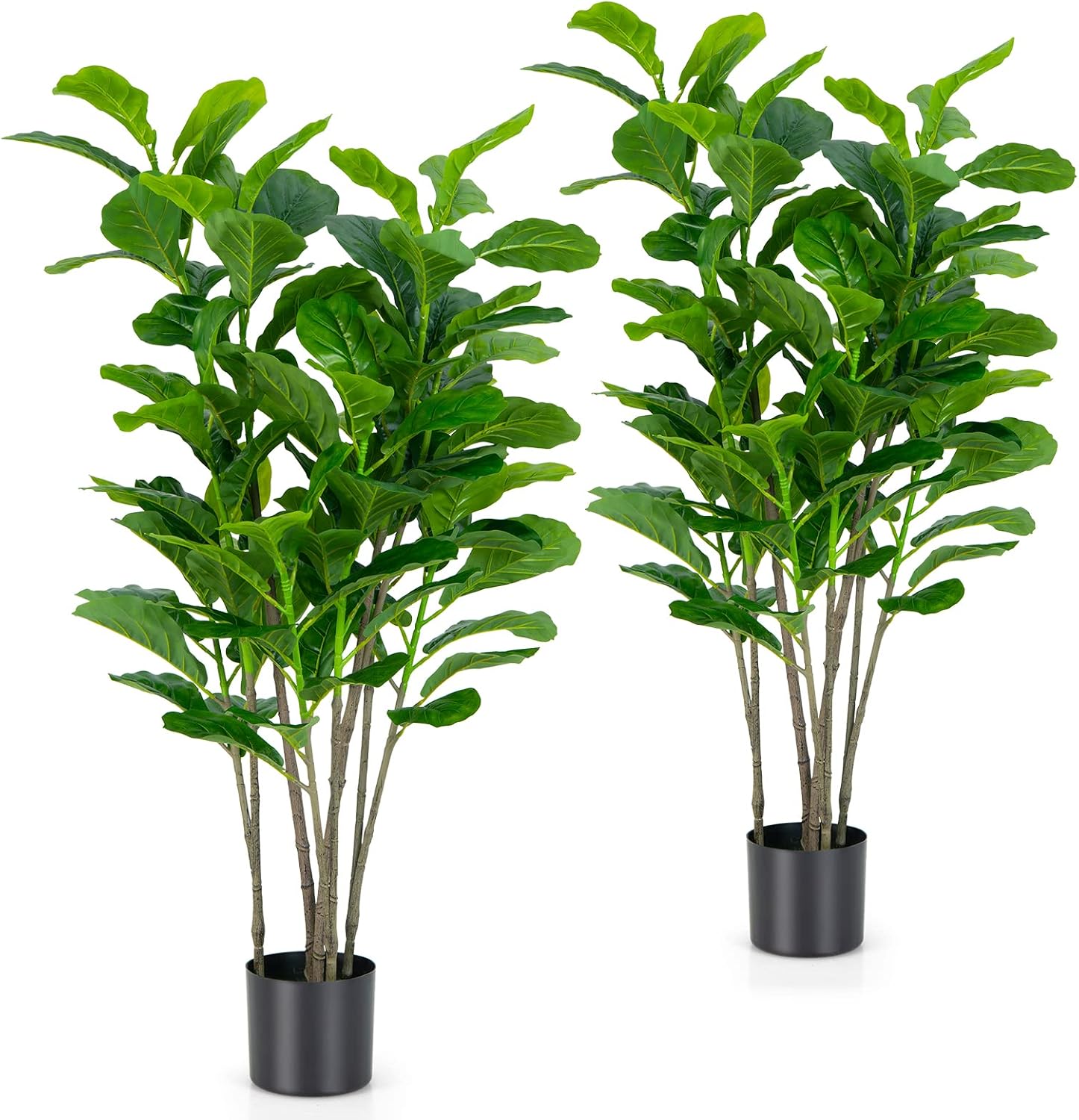 Amazon.com: GOFLAME 2-Pack 51 Inch Artificial Fiddle Leaf Fig Tree ...