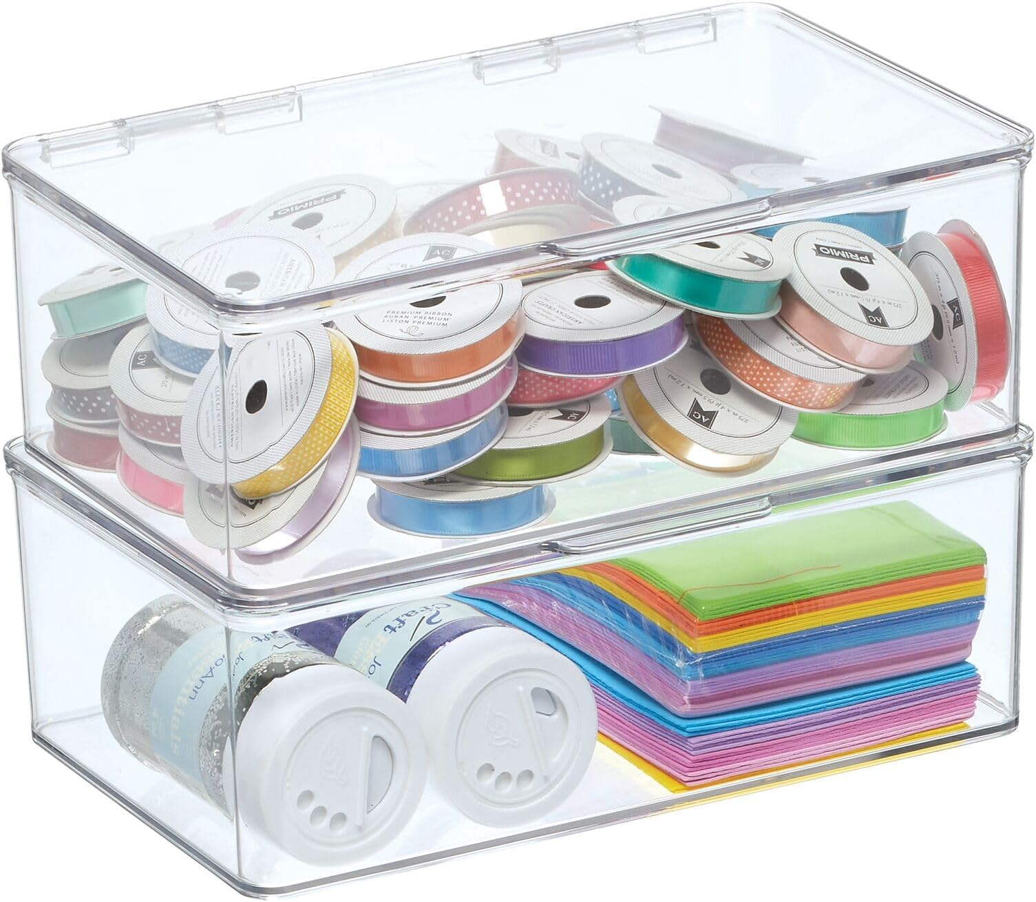 Amazon.com: mDesign Small Plastic Home Office Storage Organizer Box ...