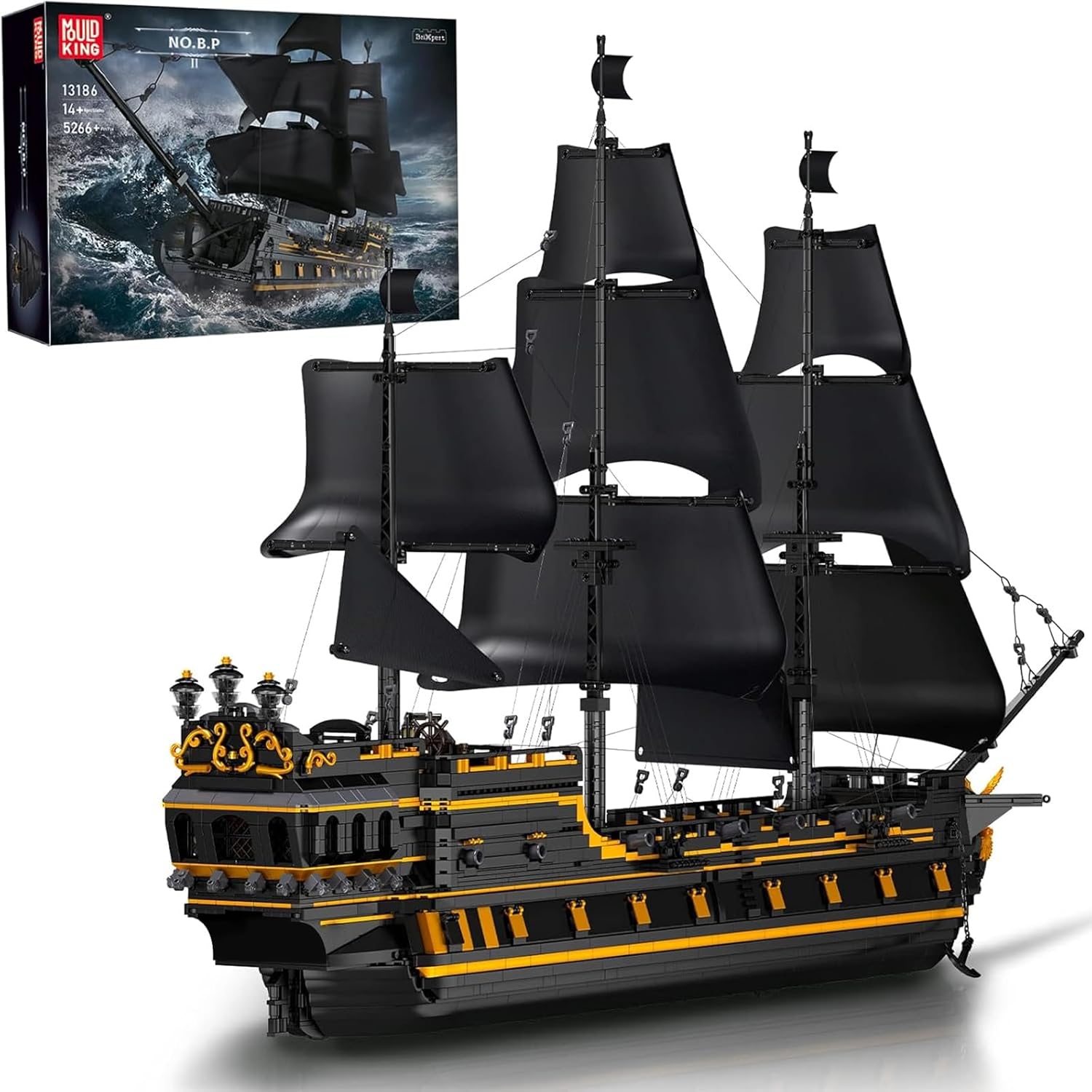 Mould King 13186 pirate ship, classic pirate ship building set made of ...