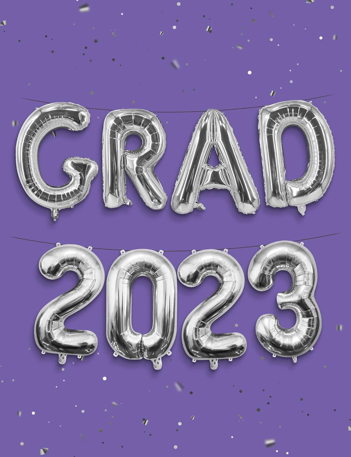 Amazon.com: HOUSE OF PARTY Silver Grad 2023 Graduation Balloons Banner ...