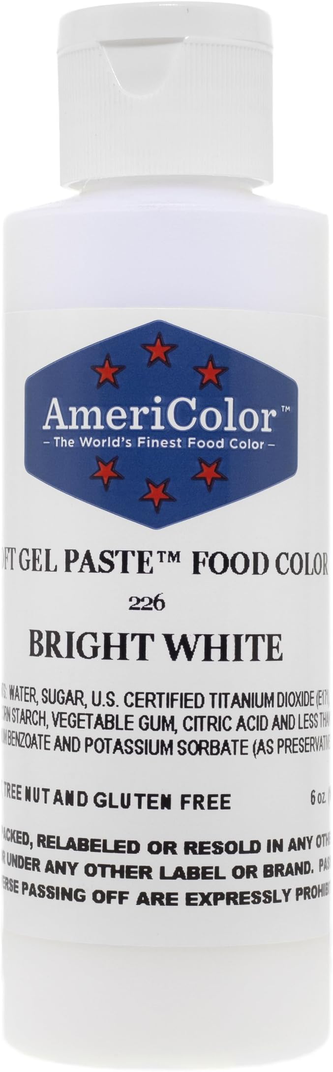 Amazon.com: AmeriColor Soft Gel Paste Food Color, 6-Ounce, Bright White ...