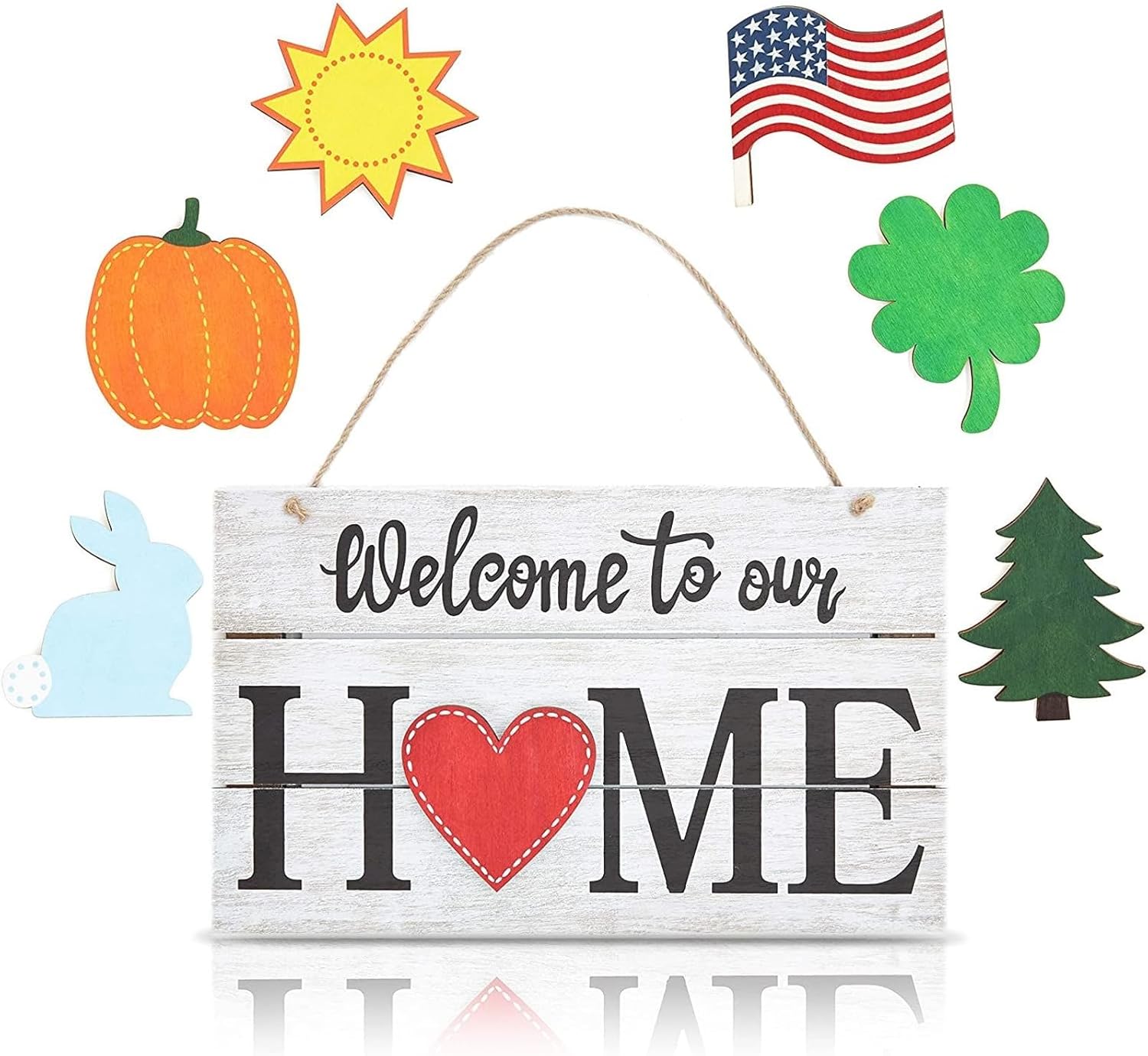 Amazon.com: Juvale Interchangeable Welcome Home Sign, Wood Grain ...