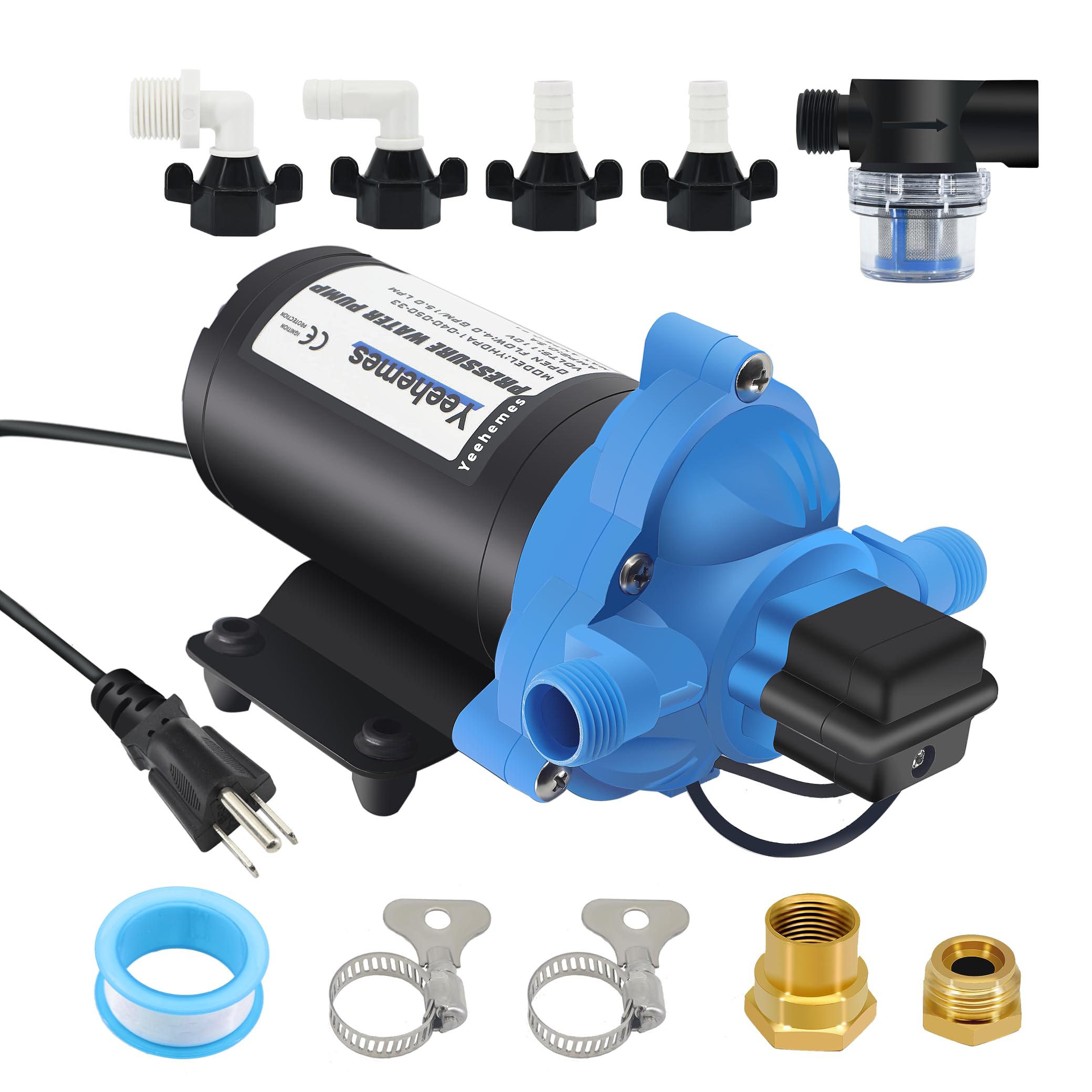Yeehemes On Demand Pump T33, Water Transfer Pump 110V, 4 GPM 45 Psi ...