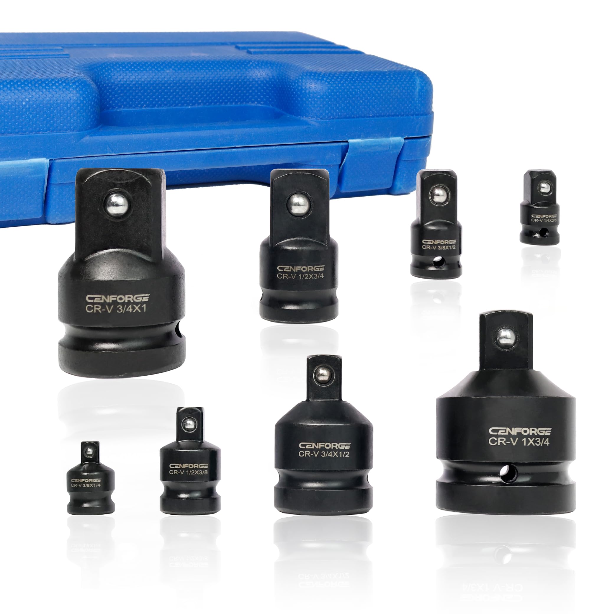 CENFORGE 8-PC Impact Socket Adapter and Reducer Set, 1/4" 3/8" 1/2" 3/4 ...