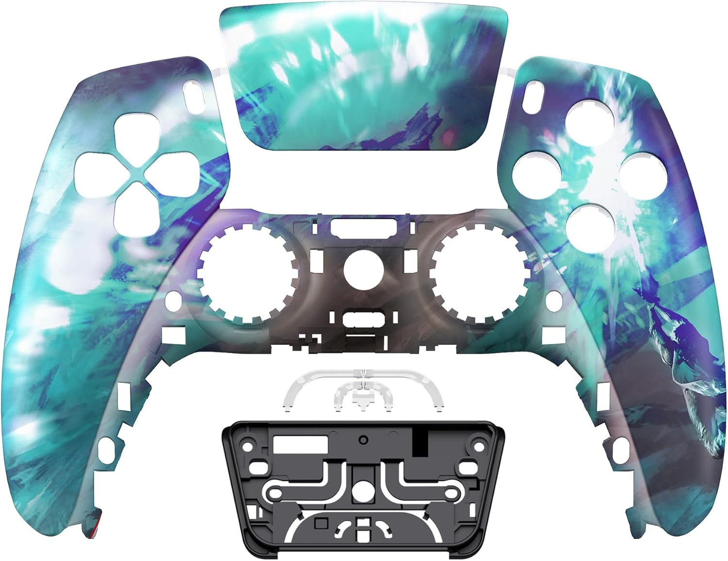 Amazon.com: eXtremeRate Crystal Fantasy Front Top Shell with Touchpad ...