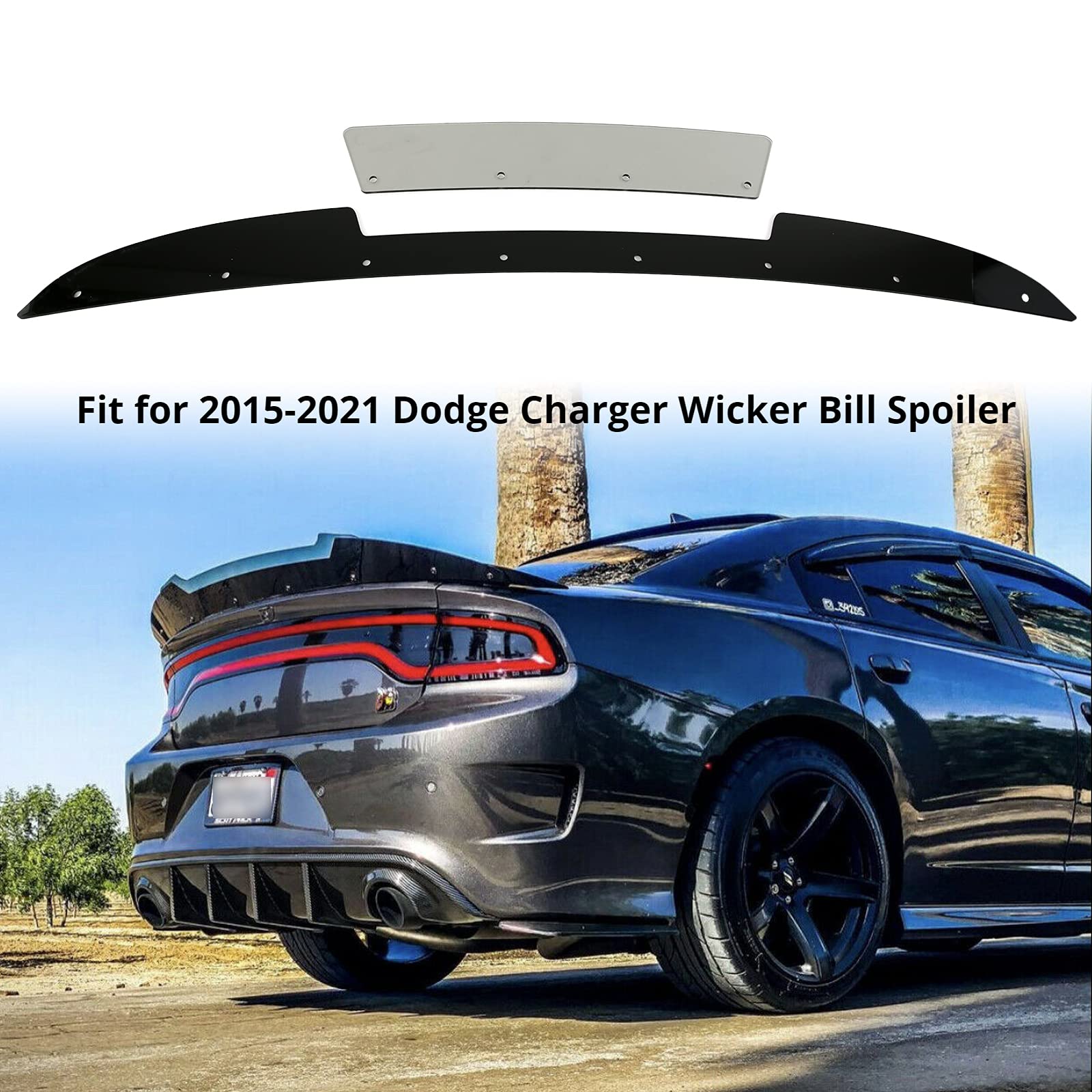 Buy Auraroad WickerBill Spoiler Dodge Charger Add-on Type Compatible ...