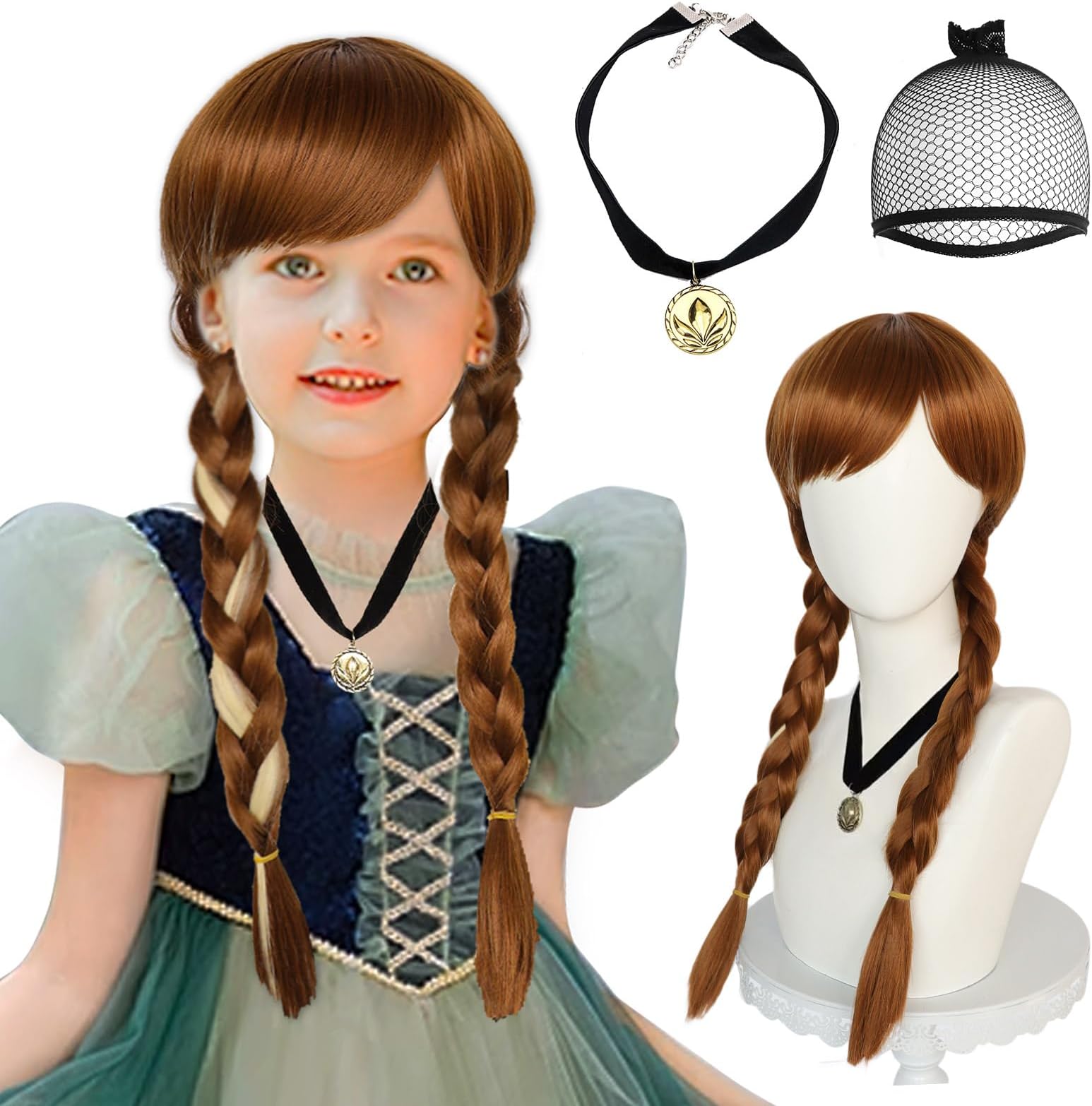 Amazon.com: Joy Join Princess Anna Costume Wigs for Little Girls ...