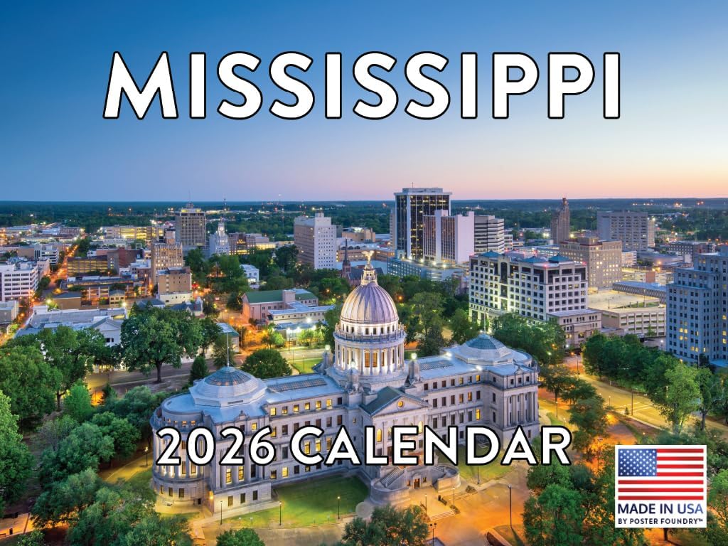Mississippi Calendar 2026 Monthly Wall Calender 12 Month | American ...