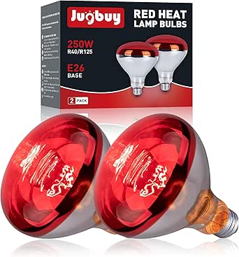 Jugbuy 250 Watt Red Heat Lamp Bulbs, Chicken Infrared Incandescent ...