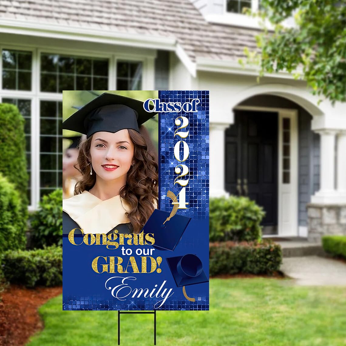 Personalized Graduation Sign Class Of 2024 Graduation Photo Yard Sign ...