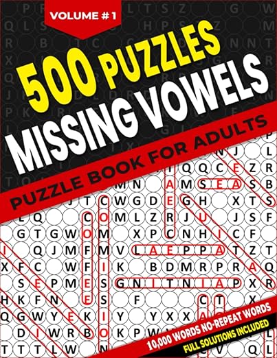 Word Search Missing Vowels: 500 Puzzles Missing Vowels Word search ...